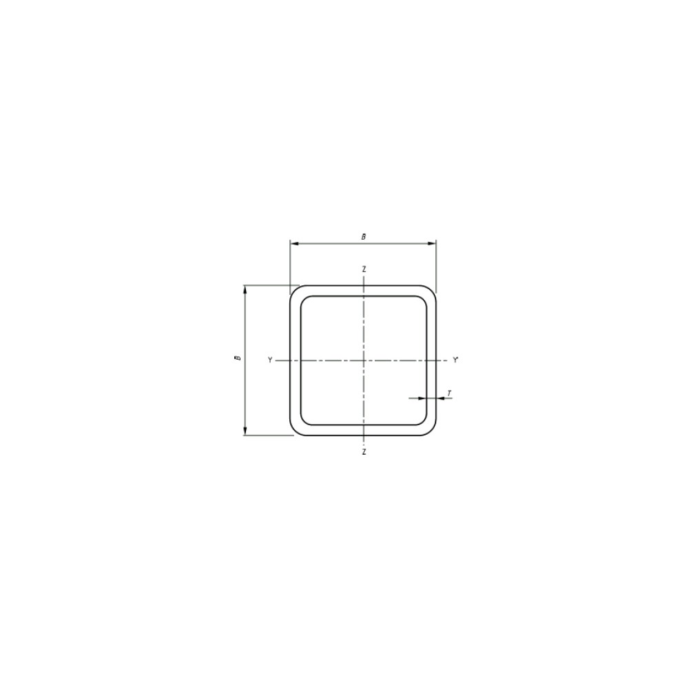 Ocelov Profil Jekl 80 X 80 X 4 Mm S235JR EN10219 Sva ovan 1m